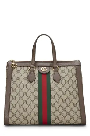 Gucci Gg Supreme Ophidia Tote - Brown