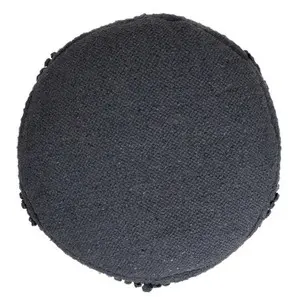 NORTHLIGHT Woven Cotton Textured Round Pouf14"