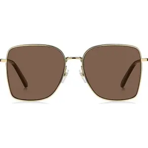 Marc Jacobs 58mm Square Full Rim Sunglasses - Gold Brown