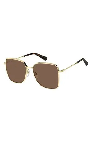 Marc Jacobs 58mm Square Full Rim Sunglasses - Gold Brown