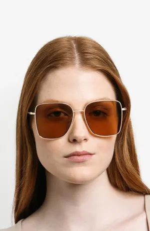 Marc Jacobs 58mm Square Full Rim Sunglasses - Gold Brown