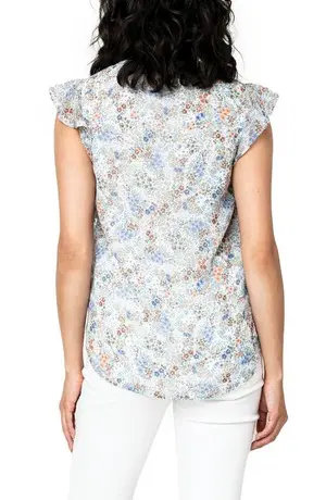 GIBSONLOOK Floral Flutter Sleeve Top