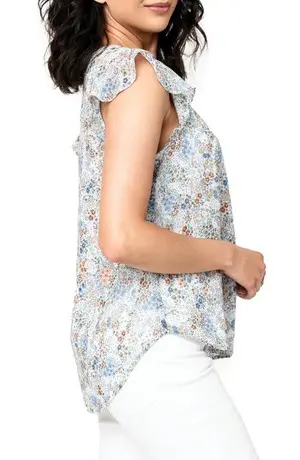 GIBSONLOOK Floral Flutter Sleeve Top