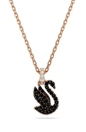 SWAROVSKI Swan Crystal Pendant Necklace - Black