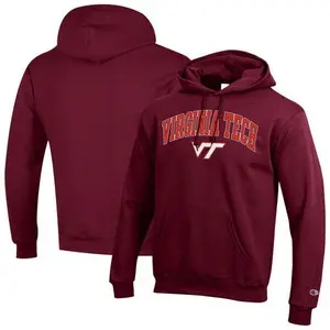 Champion Virginia Tech Hokies Arched Logo Fleece Pullover Hoodie - Maroon