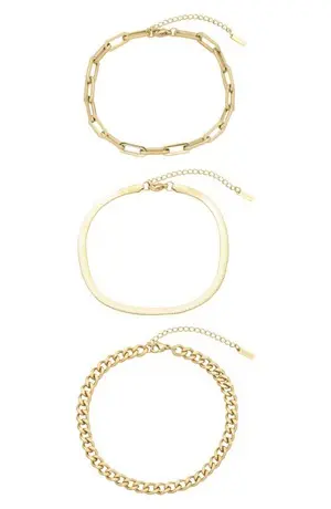 ST. MORAN Set Of 3 Chain Bracelets - Gold