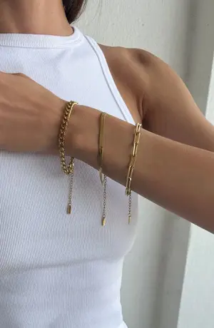 ST. MORAN Set Of 3 Chain Bracelets - Gold