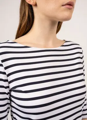 Saint James Propriano Striped Dress - White/navy