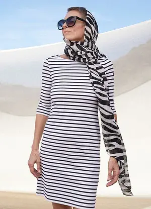 Saint James Propriano Striped Dress - White/navy
