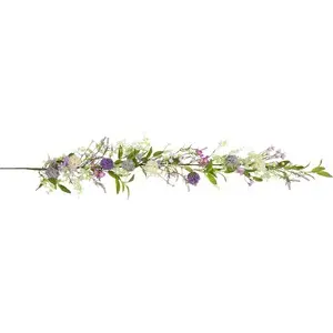 NORTHLIGHT Wildflower And Berry Spring Garland5' - Purple