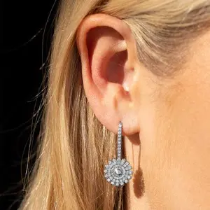 Sheryl Lowe Diamond Daisy Drop Earrings
