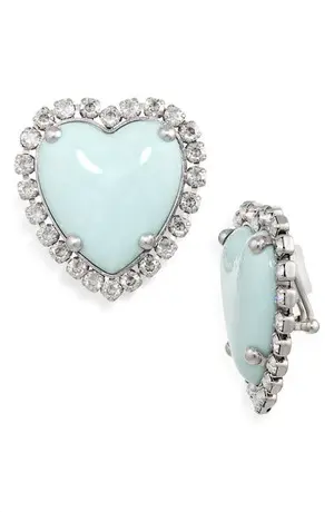 Valentino Garavani Coeur Hyperbole Heart Clip-on Earrings - Bxl Vintage Palladium/ Silver
