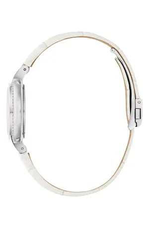 Bulova Rubaiyat Sapphire Leather Strap Watch - Silver-tone