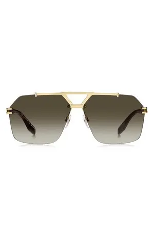 Marc Jacobs 63mm Oversize Gradient Geometric Square Sunglasses - Gold Havana