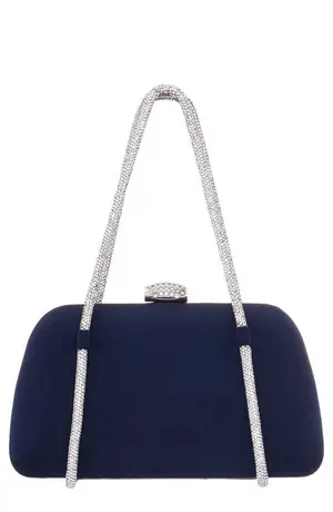 Nina Camara Frame Clutch - Navy