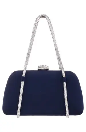 Nina Camara Frame Clutch - Navy