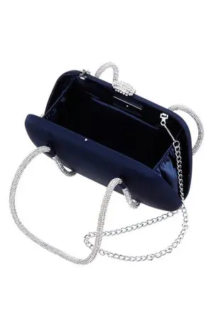 Nina Camara Frame Clutch - Navy