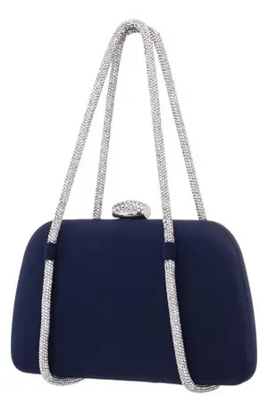 Nina Camara Frame Clutch - Navy