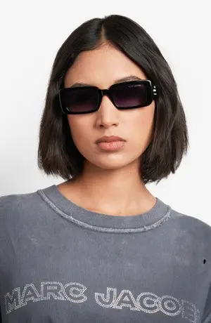 Marc Jacobs 53mm Rectangular Sunglasses - Black