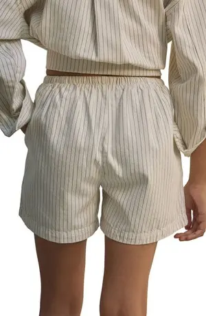 NEXT Pinstripe Cotton Drawstring Shorts