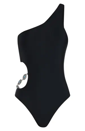 L'Agence Ava Cutout Chain One-shoulder One-piece Swimsuit