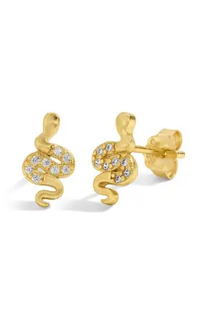 MAZIN JEWELS Mini Snake Stud Earrings
