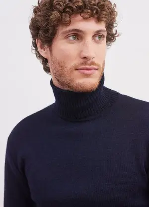 Saint James Roule Tight Fit Wool Turtleneck Breton Sweater