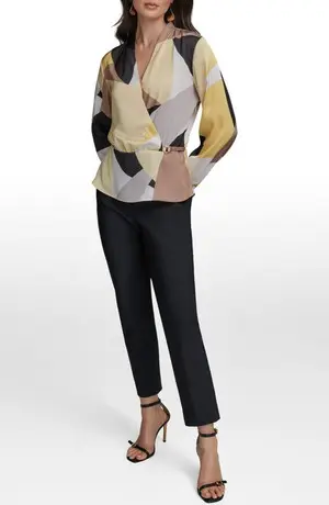 Donna Karan New York Printed Belted Top