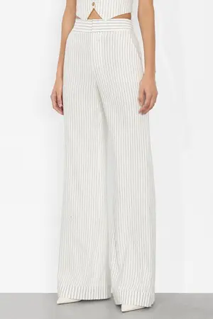 Alice + Olivia Dylan Cuffed Linen Pant
