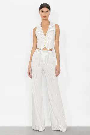 Alice + Olivia Dylan Cuffed Linen Pant