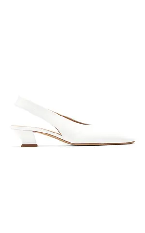 PAUL ANDREW Chisel Leather Slingback Pumps - White