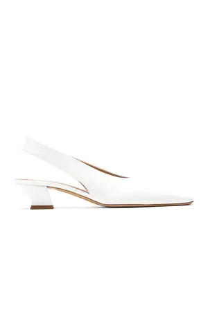 PAUL ANDREW Chisel Leather Slingback Pumps - White
