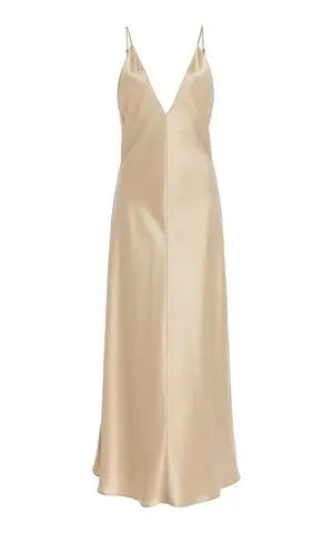 LESET Barb Satin Midi Slip Dress