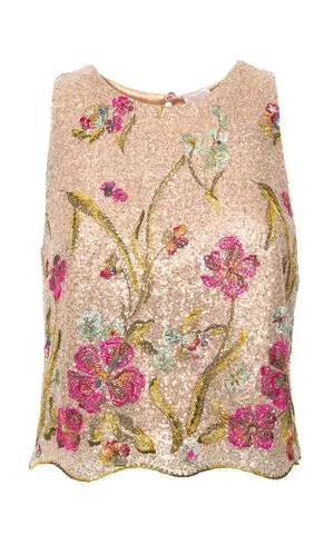 Loretta Caponi Berillo Embroidered Top