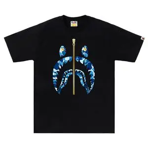 A BATHING APE Abc Camo Shark Tee /blue - Black