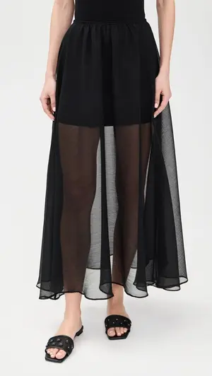 Enza Costa Japanese Yoryu Chiffon Skirt