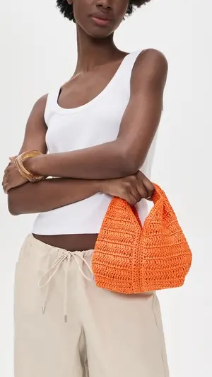 A.L.C. Simone Raffia Handheld Bag - Persimmon