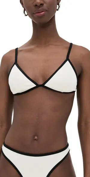 Good American Compression Perfect Fit Bikini Top - Cloud White
