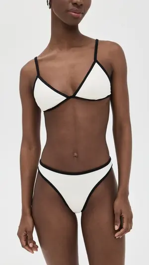 Good American Compression Perfect Fit Bikini Top - Cloud White