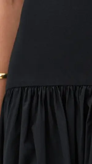 Staud Procida Gathered Poplin Skirt - Black