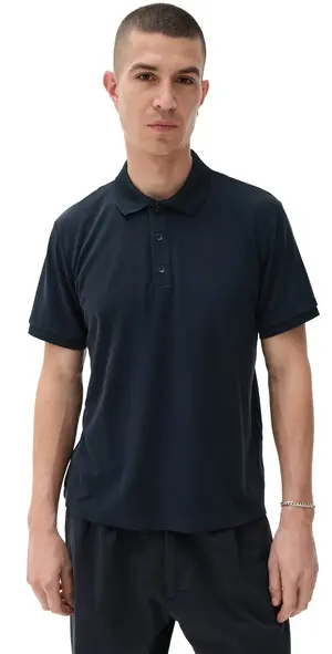 Black Rag And Bone Tech Rag Bone Tech Stretch Pique Polo Shirt