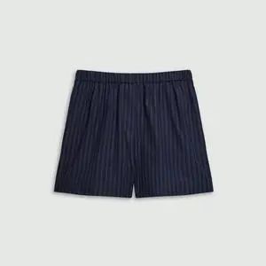 Theory Boxer Short In Linear Cotton - Nocturne Navy