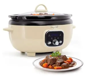 MEGACHEF 3.7 Quart Oval Electric Digital Slow C Ooker - One-color