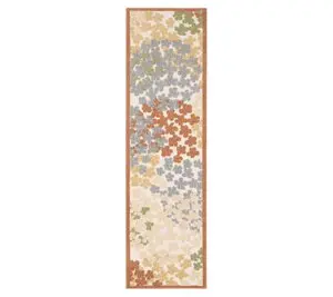 NOURISON HOME Homehydrangea Print Indoor/outdoor 2'2' X 7'6' Rug - One-color