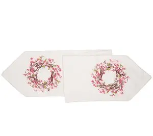 C&F HOME Blossom Wreath Ribbon Runner