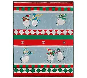 C&F HOME Slip Sliding Snowmen Throw By