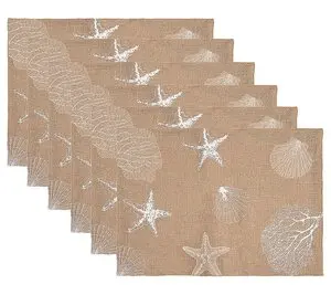 VALERIE PARR HILL Sandy Coast Placemat Set Of 6 Valerie - One-color