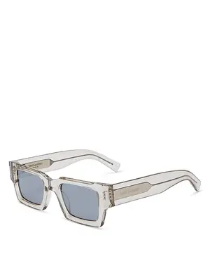 Saint Laurent Square Sunglasses, 50mm - Gray/gray Mirrored Solid