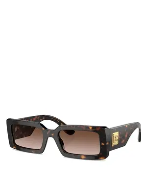 Dolce & Gabbana Rectangular Sunglasses, 53mm - Havana/brown Gradient
