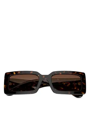 Dolce & Gabbana Rectangular Sunglasses, 53mm - Havana/brown Gradient
